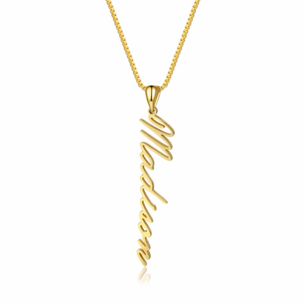 Vertical Name Necklace [Sterling Silver & Gold]