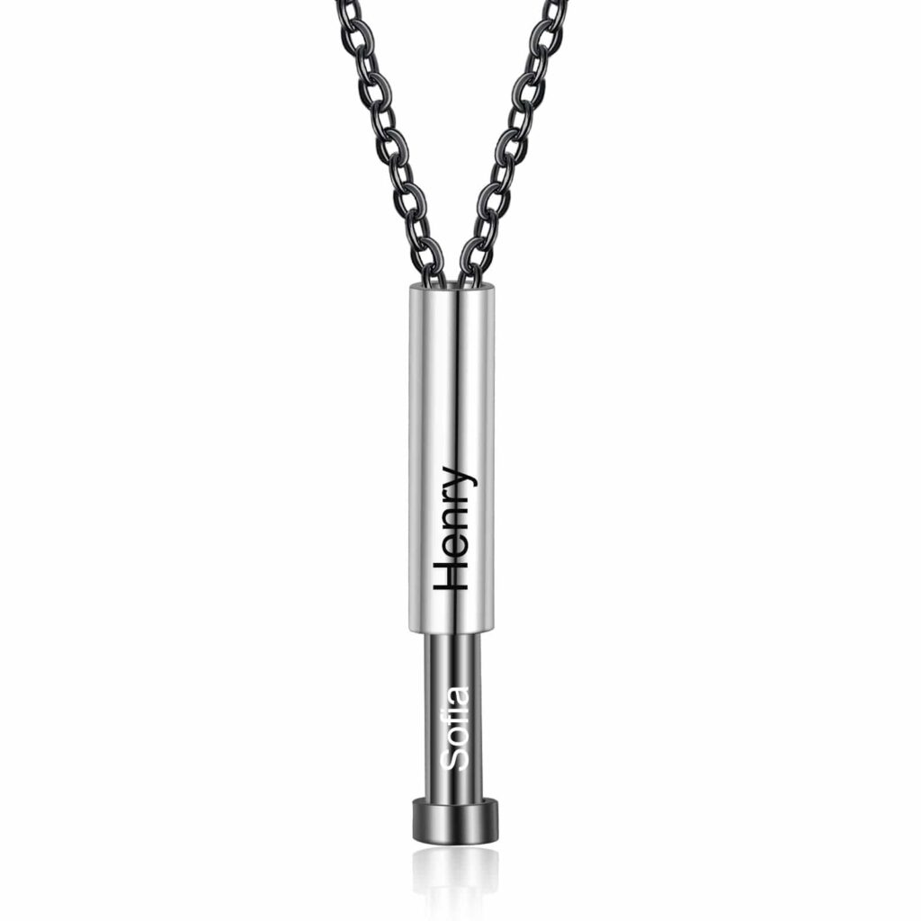 Secret Message Necklace – Personalized Pendant with Black Chain