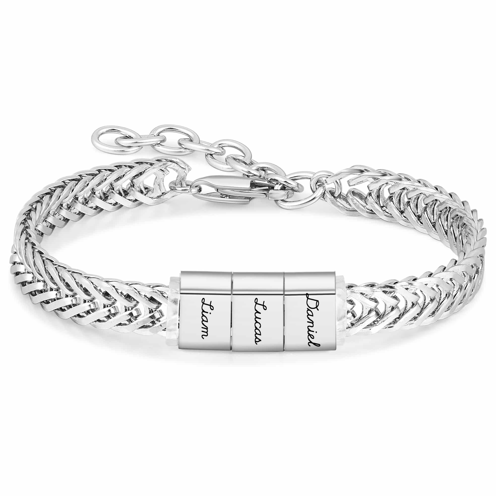 Engraved Men's Charm Bracelet | Personalized Custom Charms