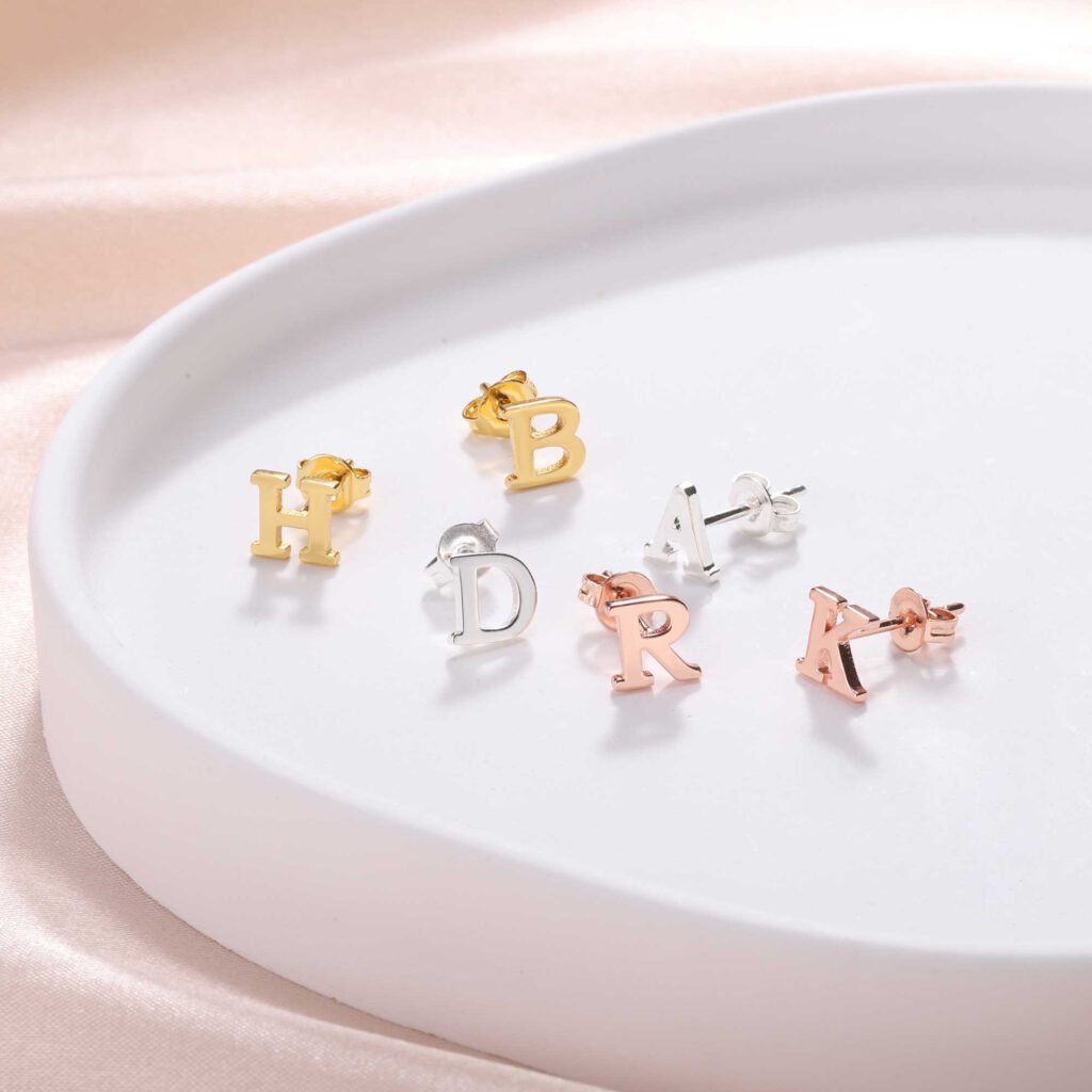 Stud Alphabet Earrings – Customize Your Look with Initial Letters