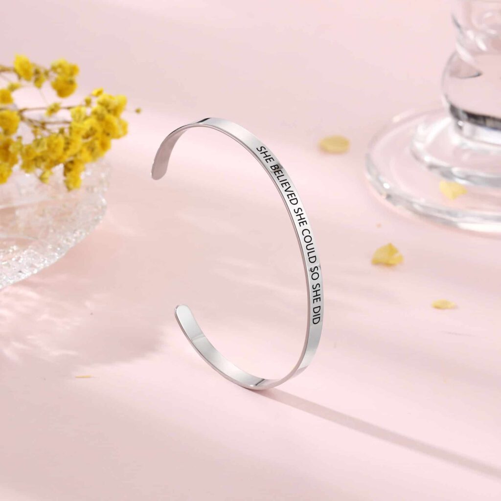 Engraved Bangle in Gold & Silver [Coordinate / Date / Names]