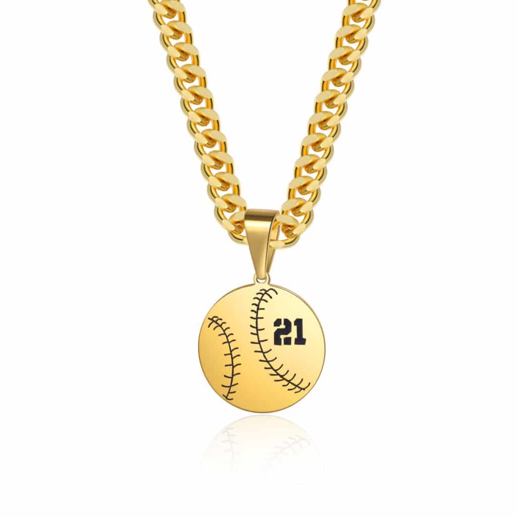 Baseball Number Necklace [Personalized]