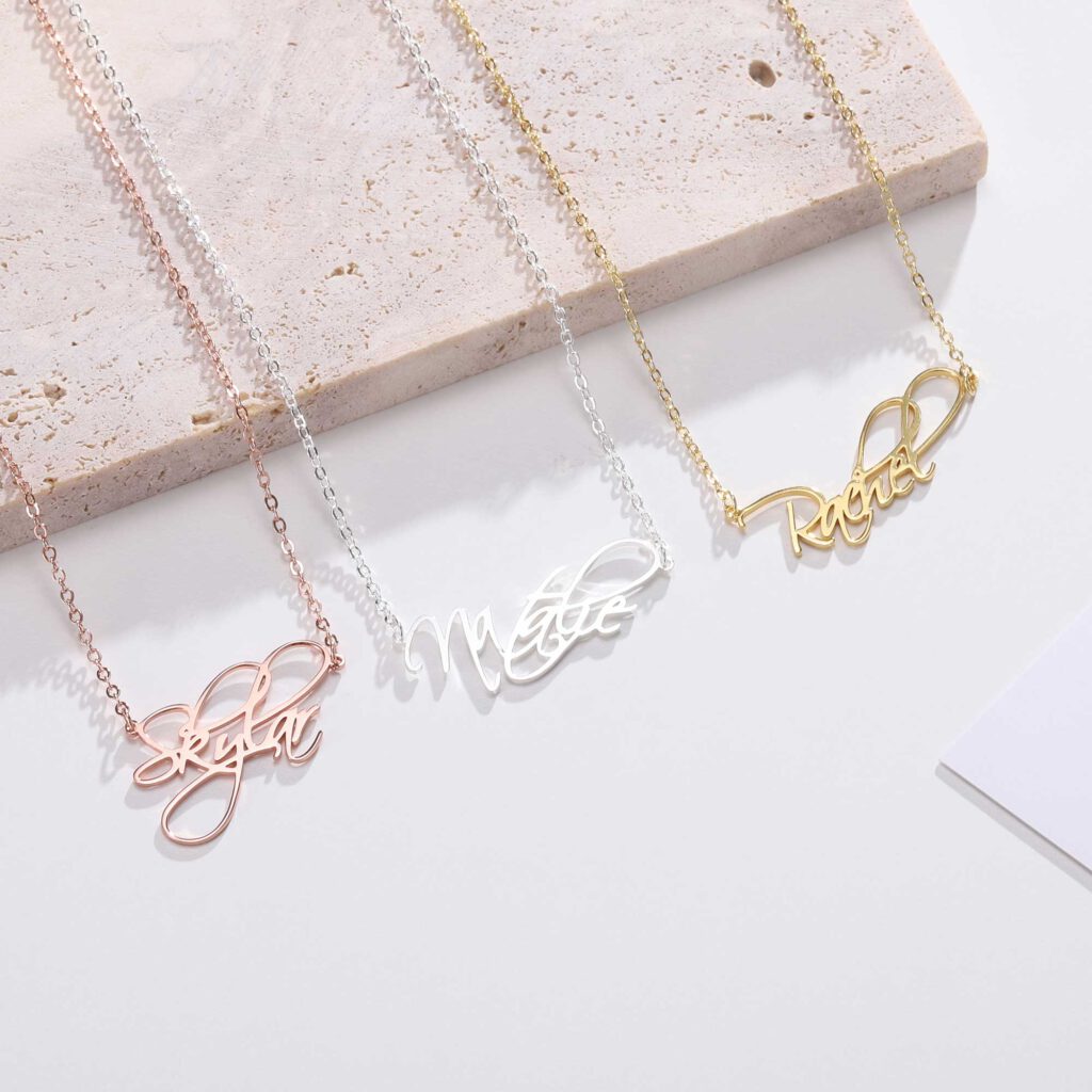 Script Name Necklace [Silver, Gold, Rose Gold] | FARUZO