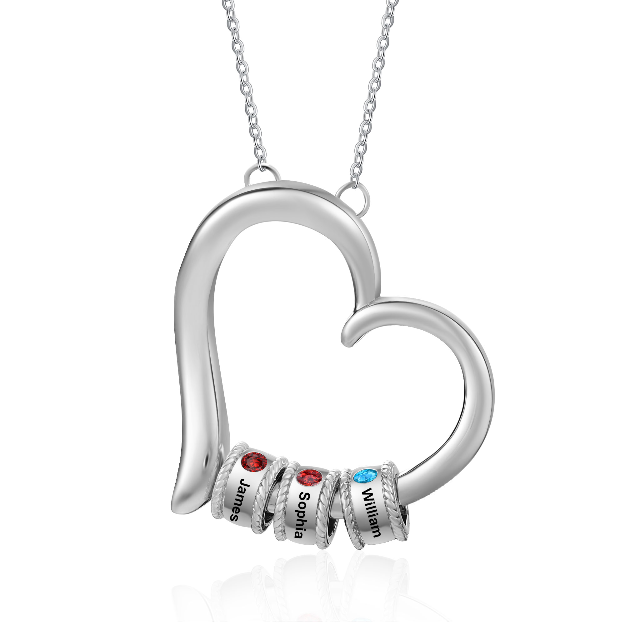Personalized Mother Heart Charm Necklace