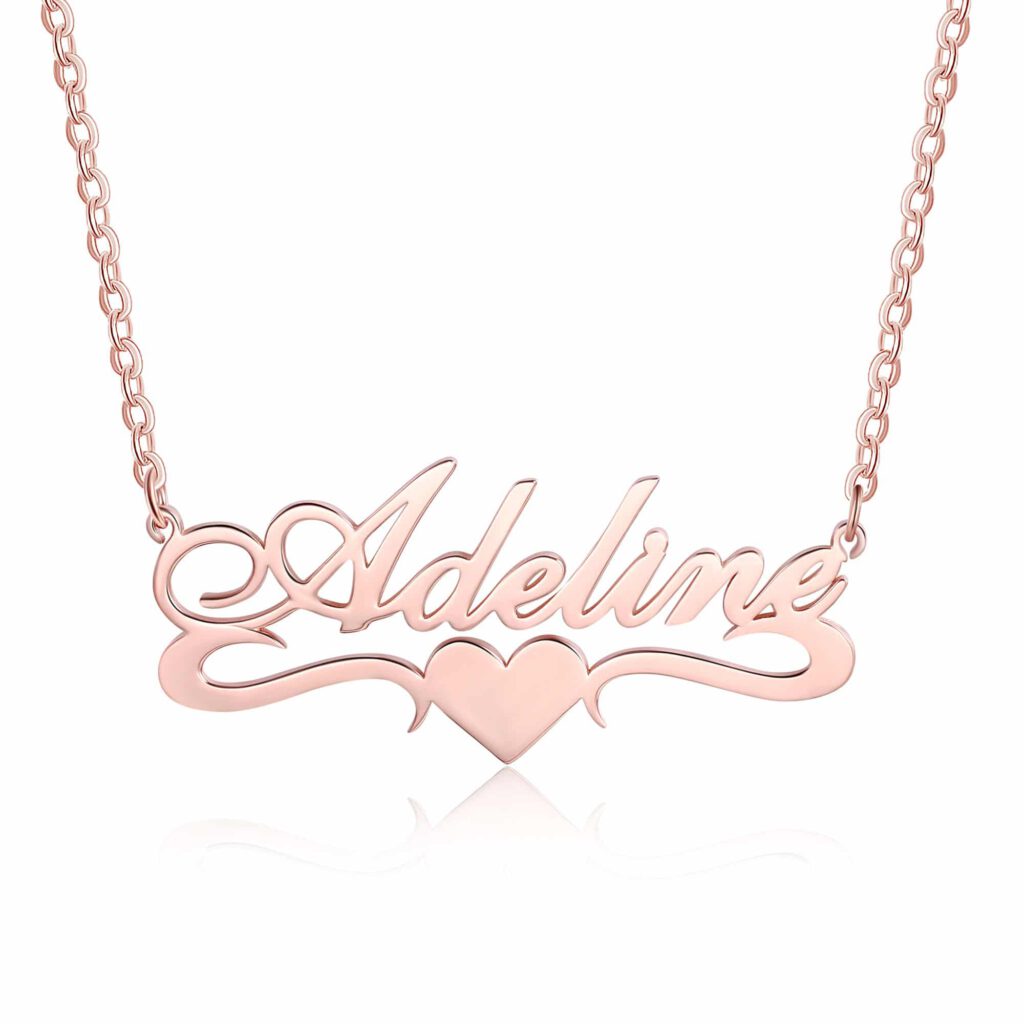 Custom Heart Name Necklace [Silver, Gold, Rose Gold]
