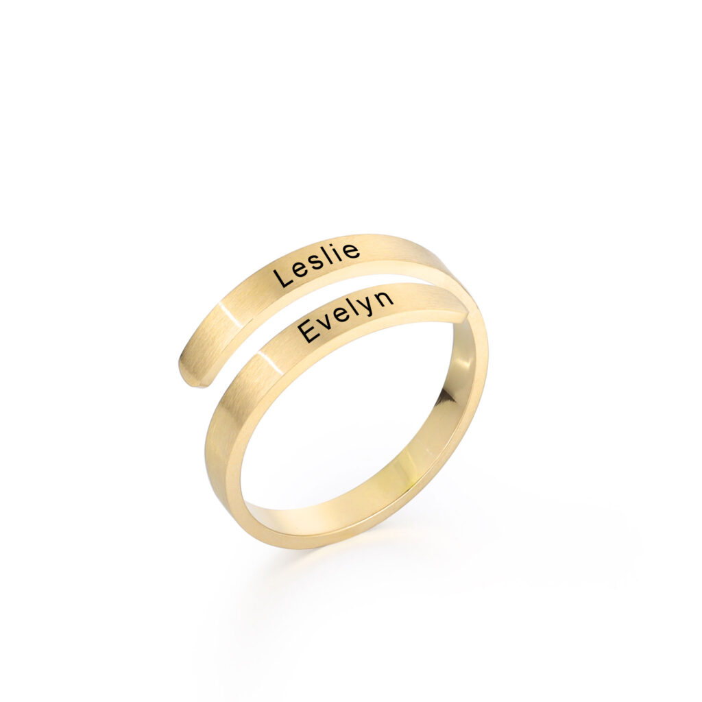 Personalized Double Name Ring – Custom Engraved for Couples