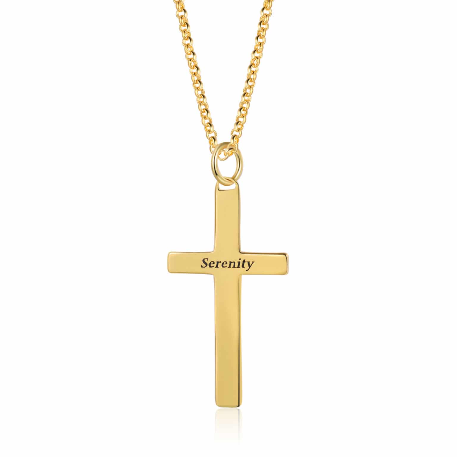 Engraved Cross Necklace [Gold, Sterling Silver] | FARUZO