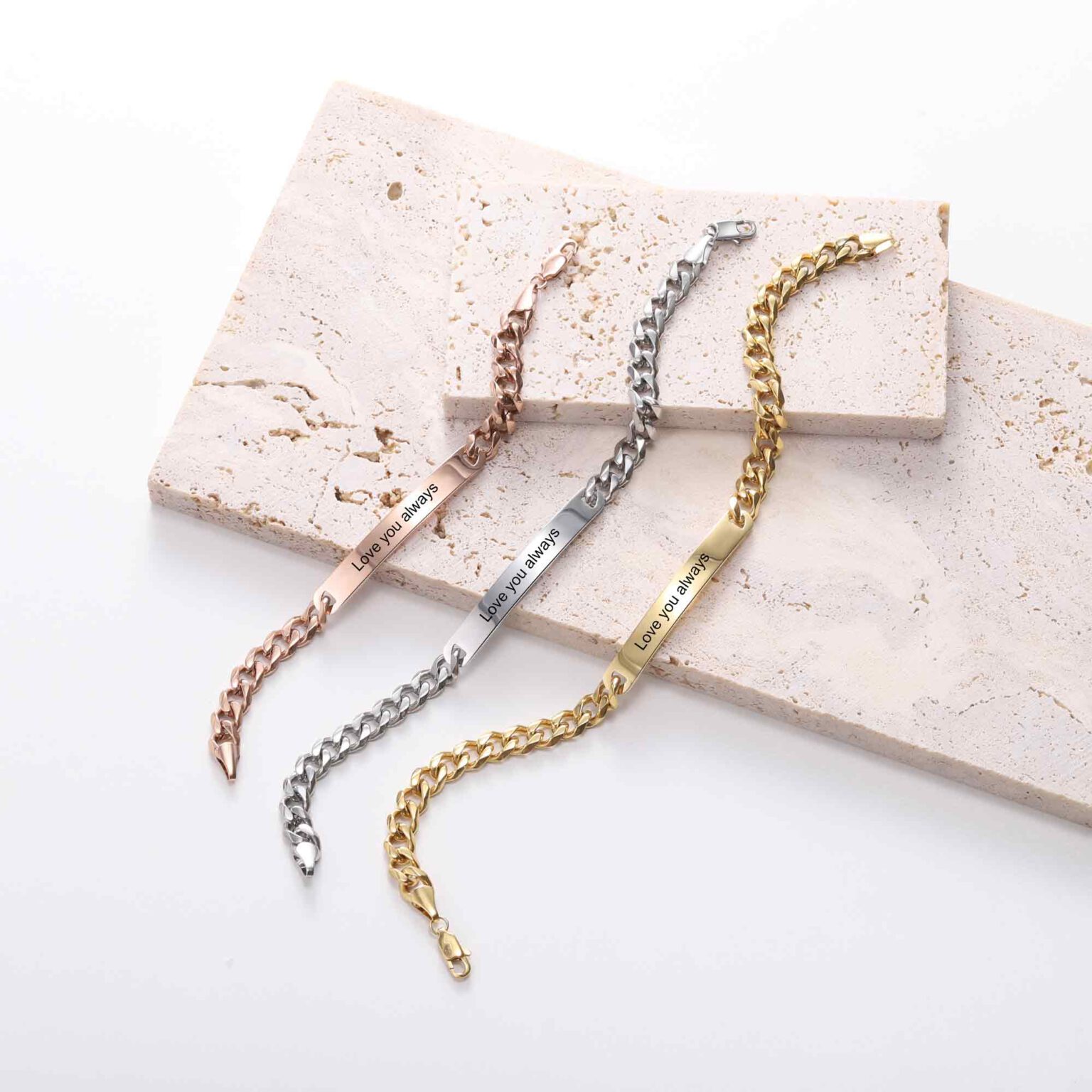 Custom Engraved ID Bracelet – Stylish Curb Chain for Him & Her