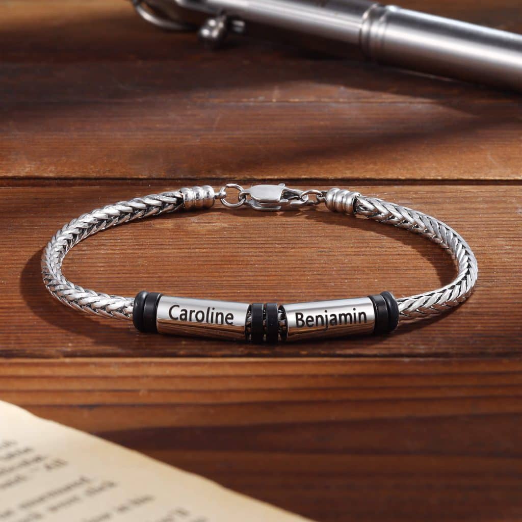 Two Names Mens Bracelet - Snake Chain - FARUZO