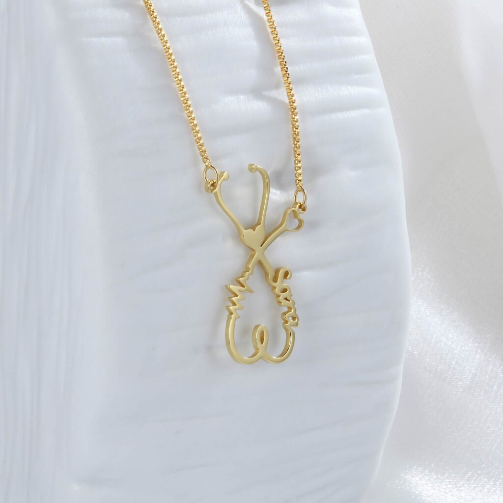 Custom Doctor Necklace with Stethoscope Pendant
