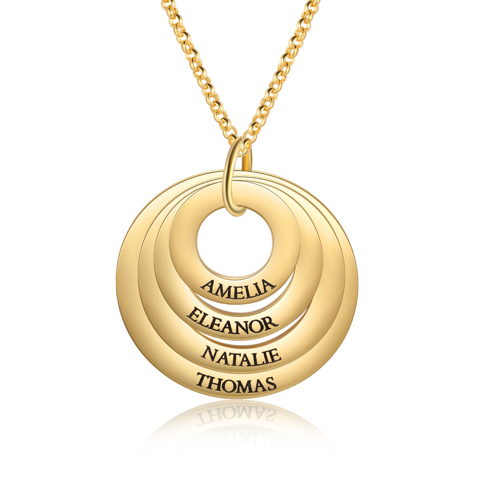 Family Necklace - Linked Circle Necklace | FARUZO