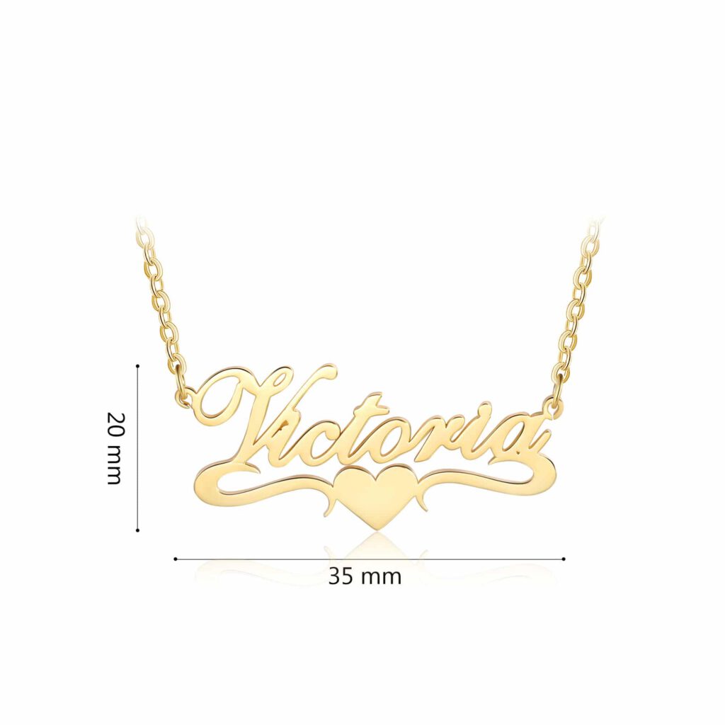 Custom Heart Name Necklace [Silver, Gold, Rose Gold]