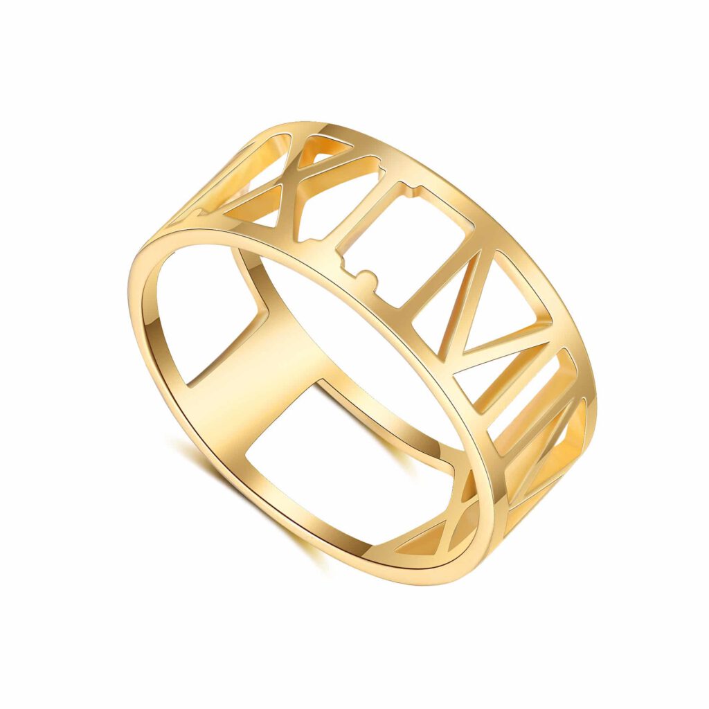 Custom Roman Numeral Ring – Silver, Gold & Rose Gold