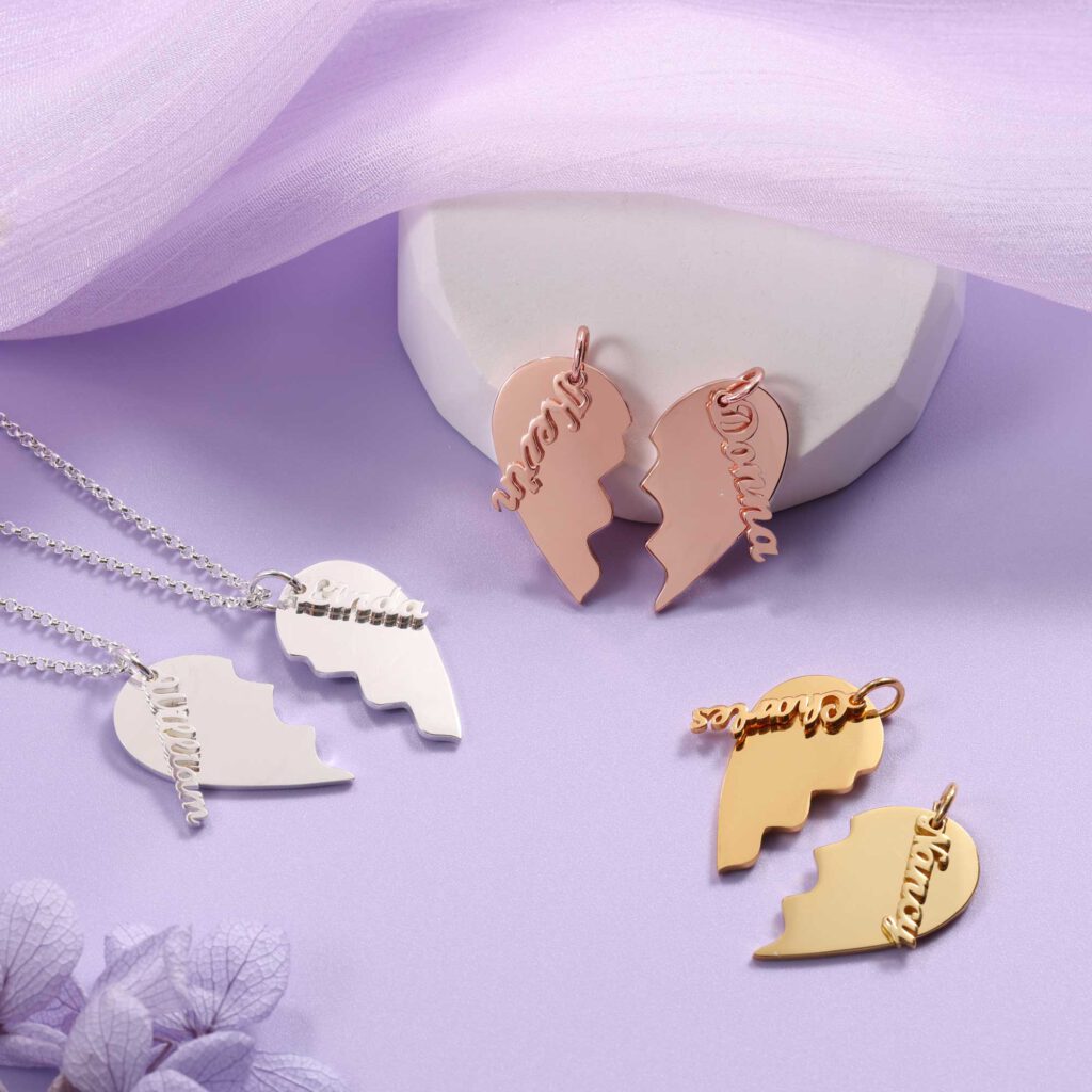 Couple Heart Necklace - Half Heart Set - FARUZO