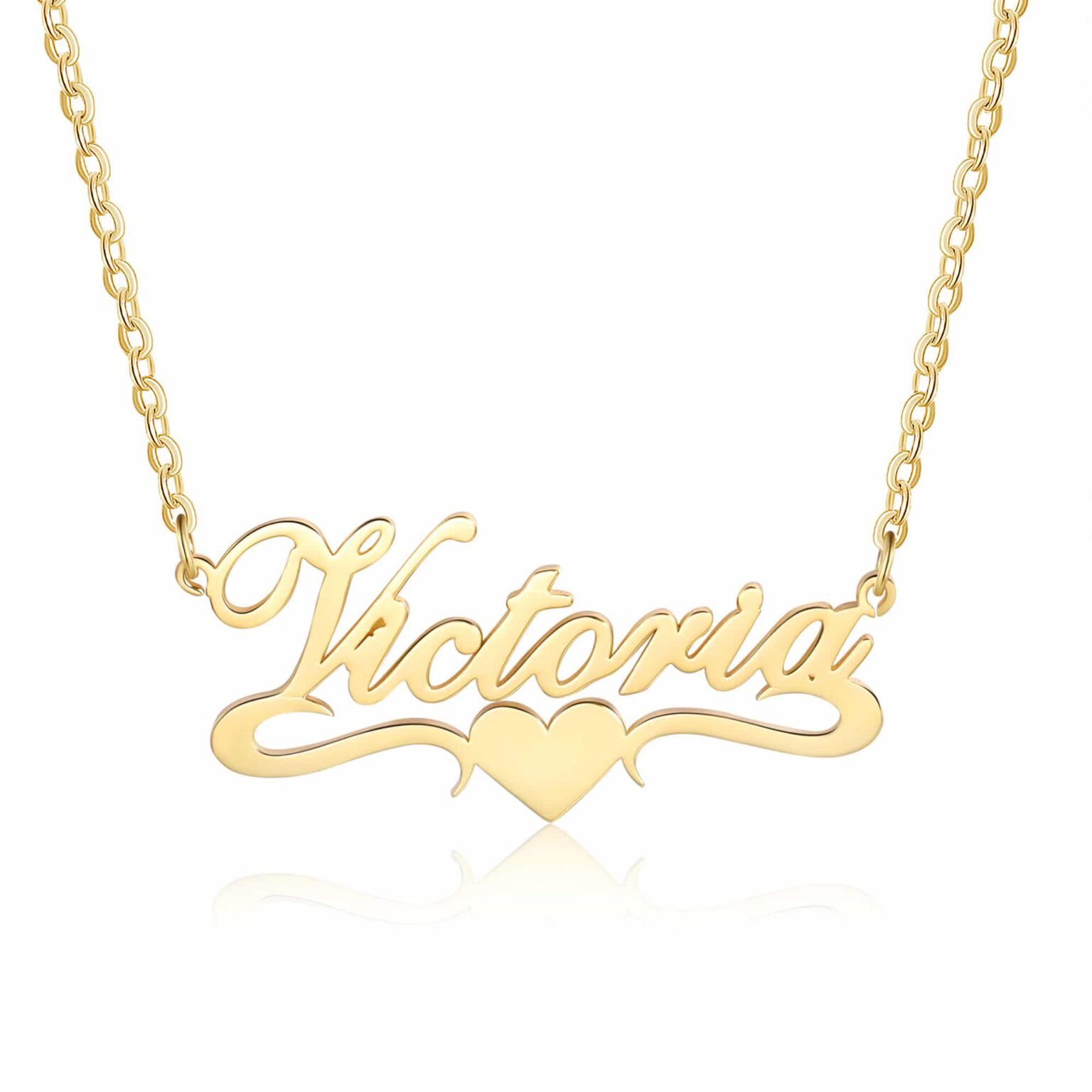 Custom Heart Name Necklace [Silver, Gold, Rose Gold]