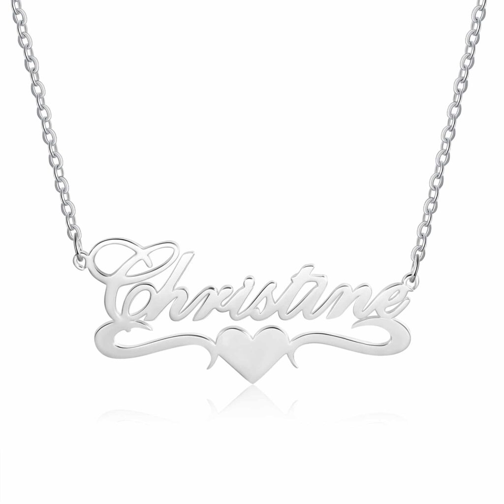 Custom Heart Name Necklace [Silver, Gold, Rose Gold]