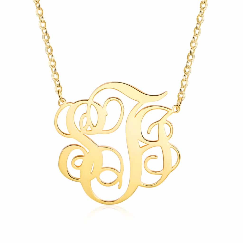 Monogram Necklace - Gold & Silver Monogram Pendant | FARUZO