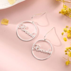 Silver & Gold Hoops with Name - Personalized Hoop Earrings