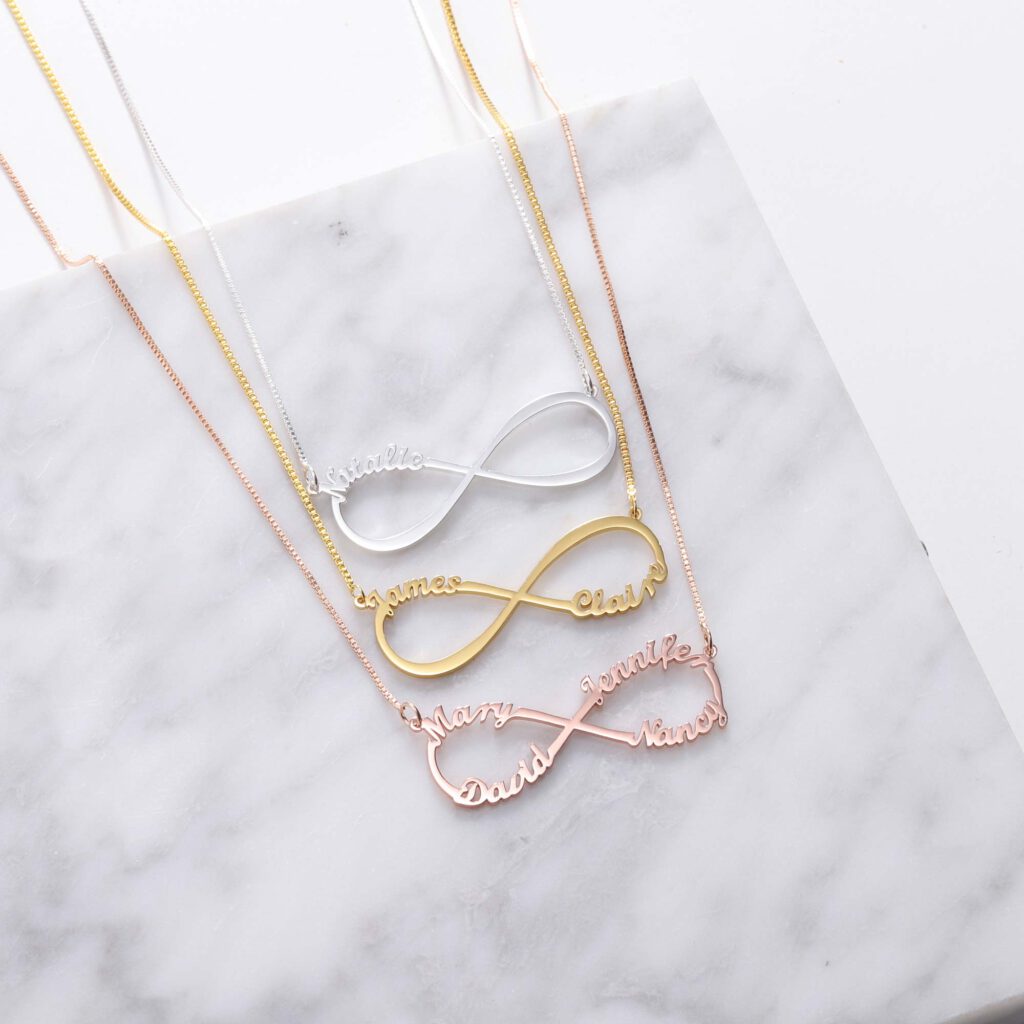 Infinity Name Necklace – Custom for Couples or Moms [1-4 Names]