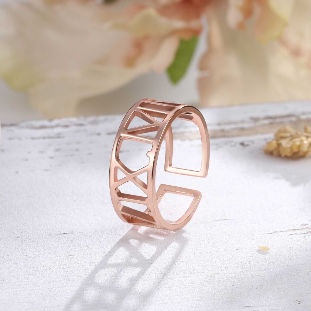 Personalized Adjustable Name Ring – Custom Date, Name, or Letters