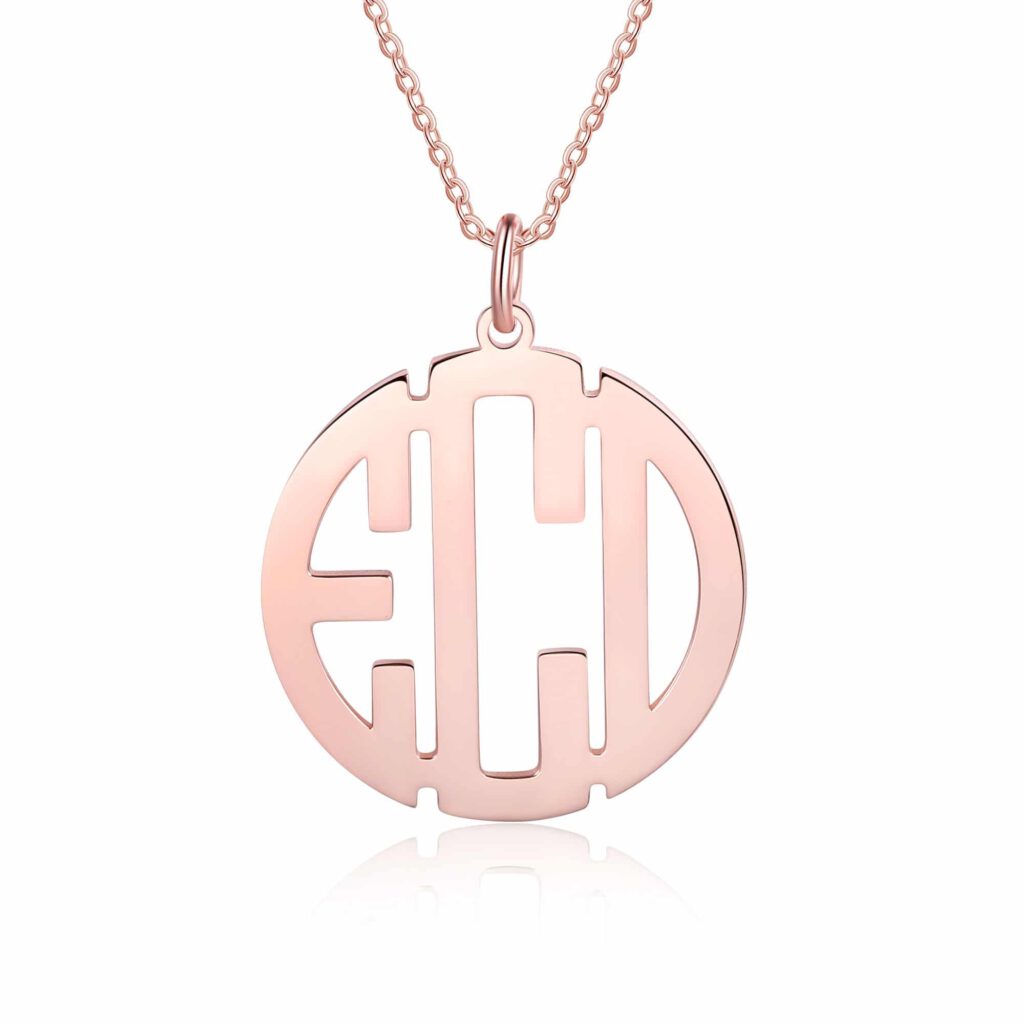 Block Letter Monogram Necklace [Silver, Gold]