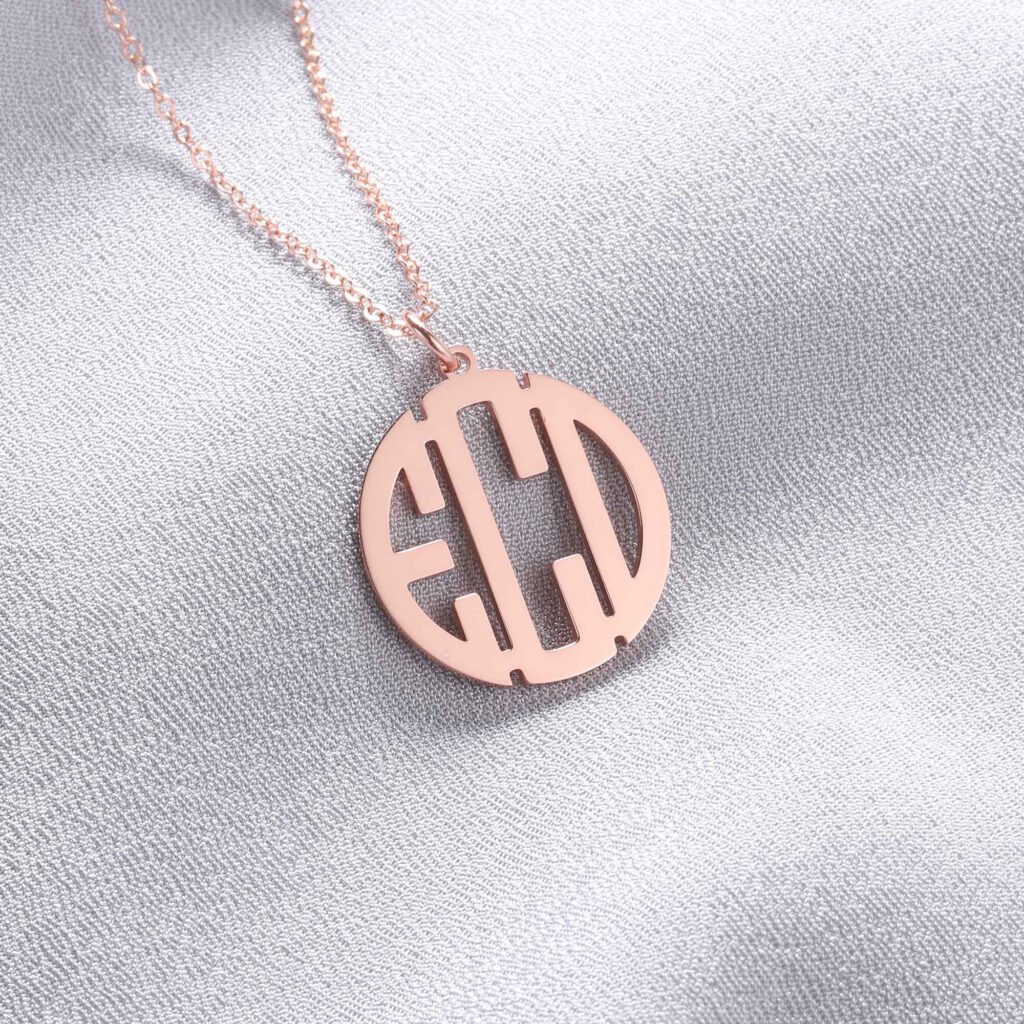Block Letter Monogram Necklace [Silver, Gold]