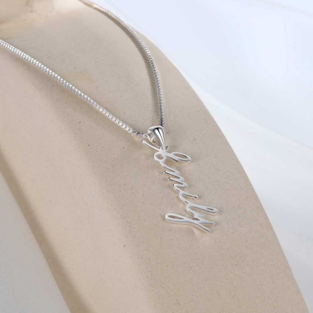 Vertical Name Necklace [Sterling Silver & Gold]