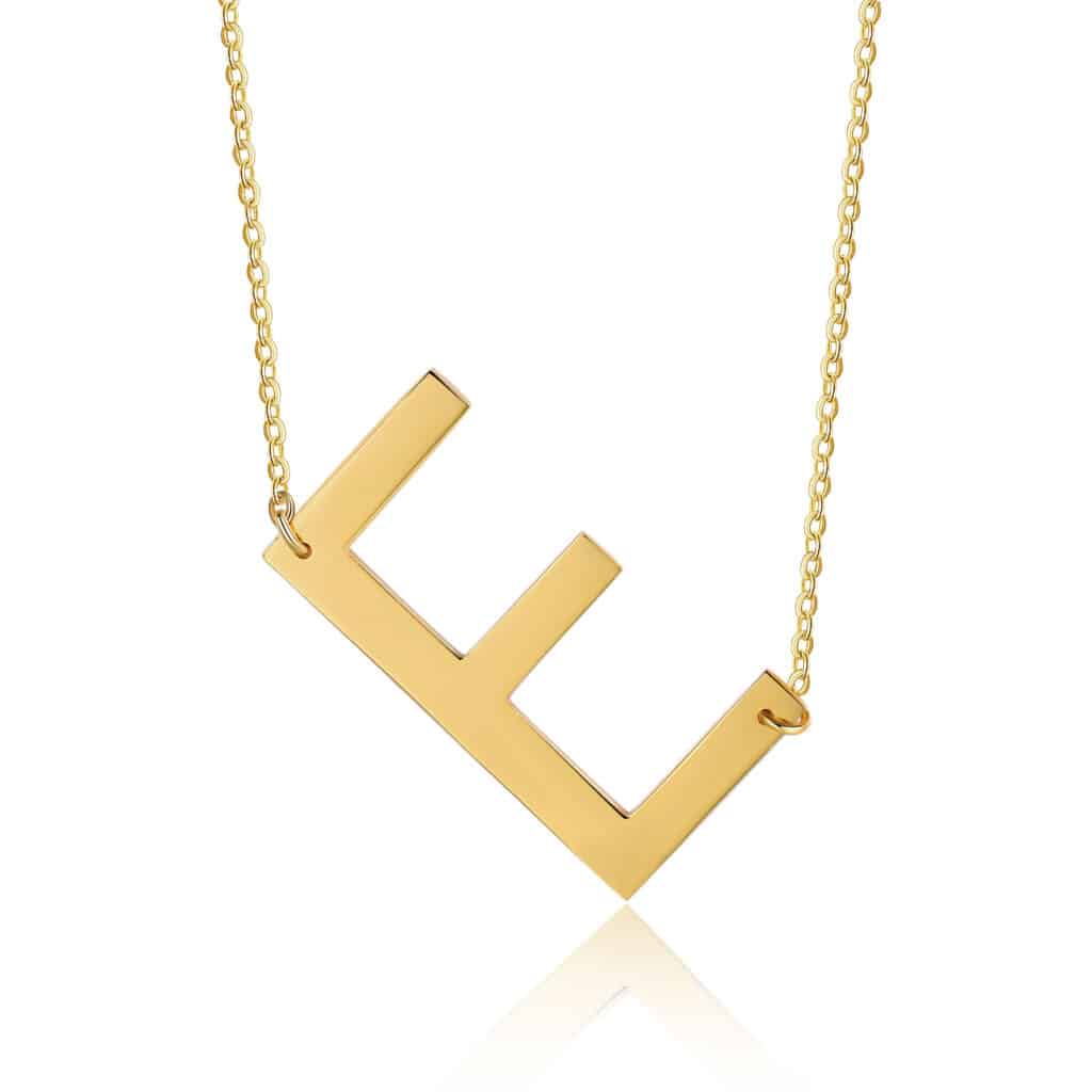 Large Initial Necklace | Personalized Gold & Silver Letter Pendant