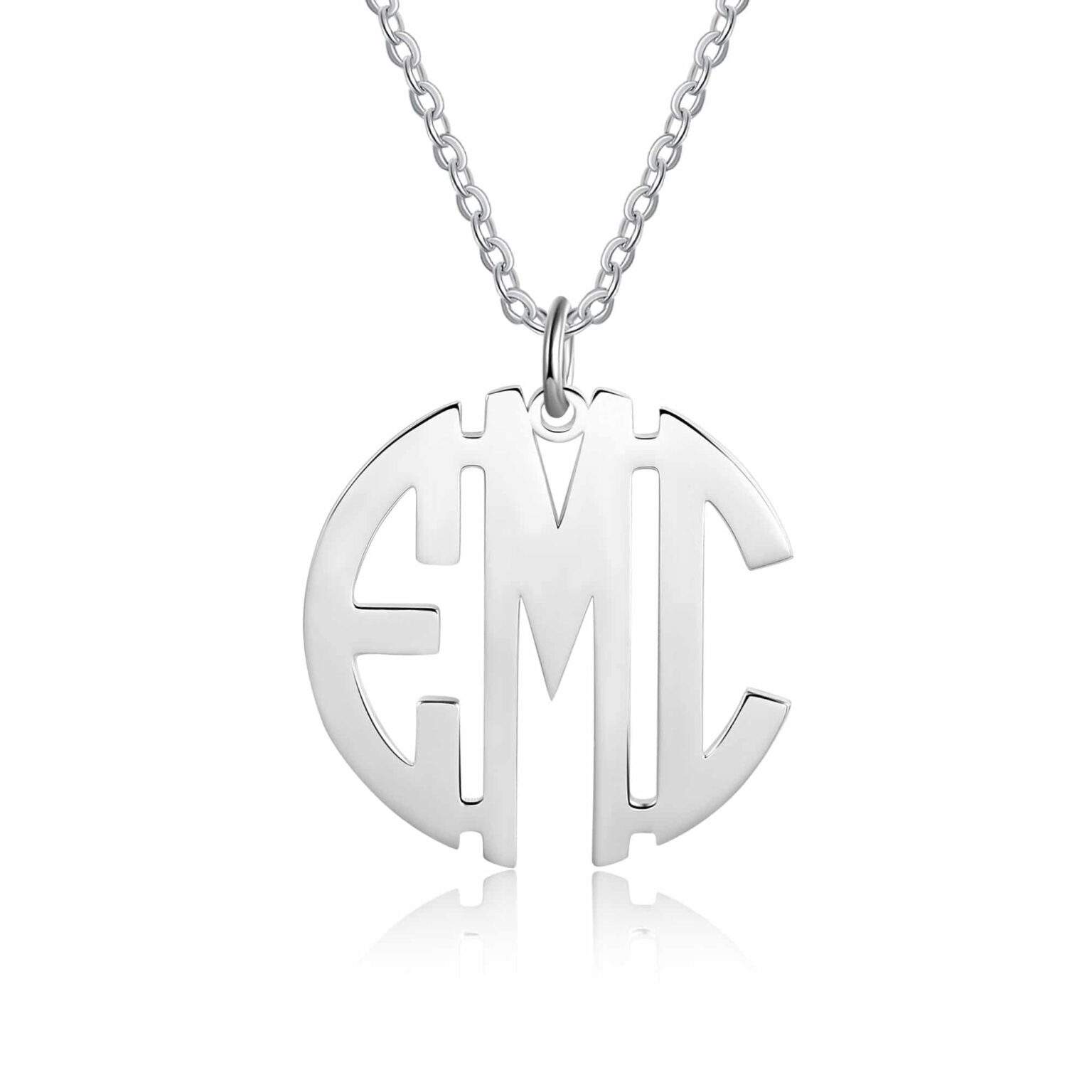 Block Letter Monogram Necklace [Silver, Gold]