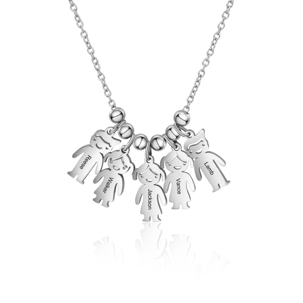 Mom Necklace with Kid Charms [Boy & Girl] | FARUZO