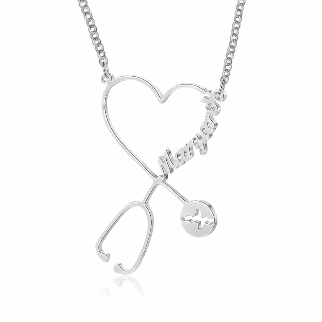 Stethoscope Necklace for Nurses (Custom Engraved Jewelry)