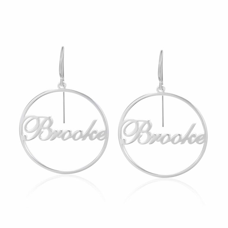 Silver & Gold Hoops with Name - Personalized Hoop Earrings