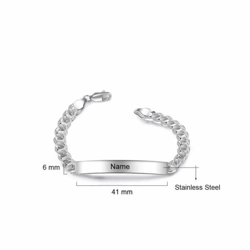 Custom Engraved ID Bracelet – Stylish Curb Chain for Him & Her