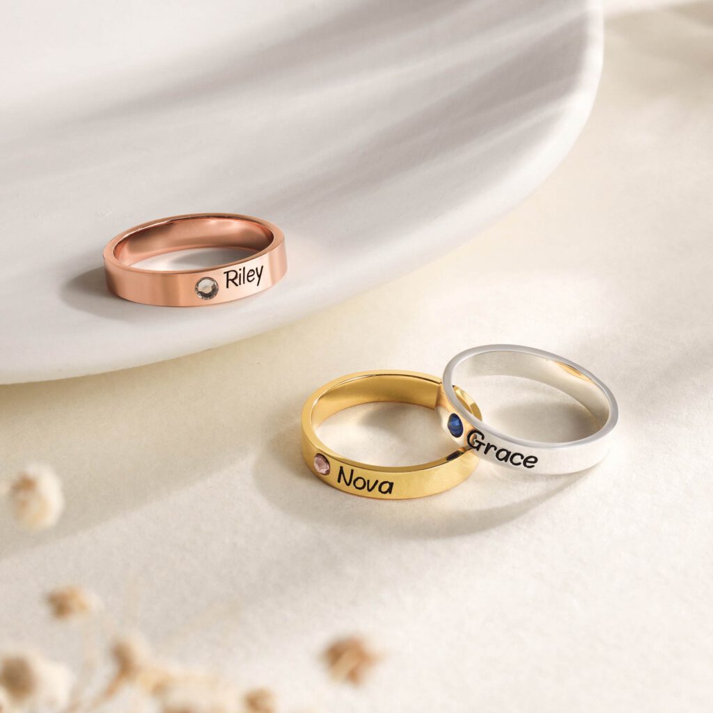 Personalized Rings | Engraved, Name & Birthstone Rings