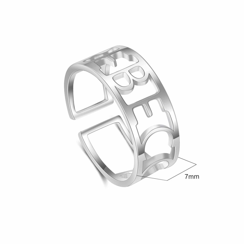 Personalized Adjustable Name Ring – Custom Date, Name, or Letters
