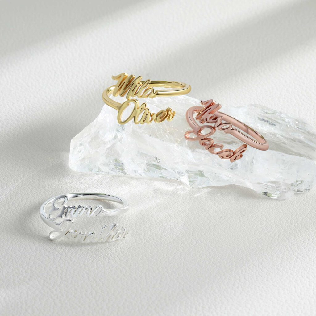 Couple Name Ring - Personalized Ring with Two Names | FARUZO